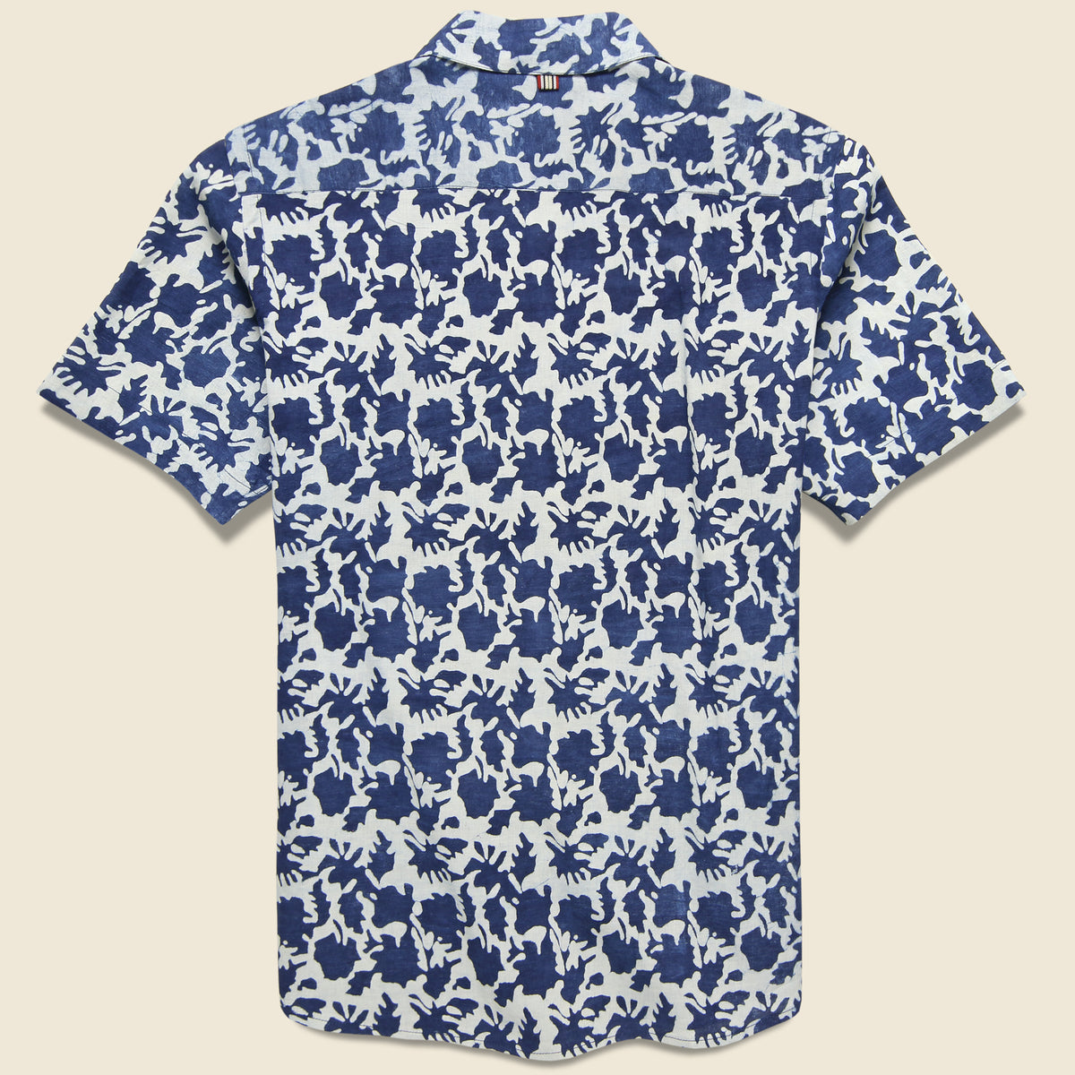 Lamar Block Print Floral Shirt - Indigo/Natural – STAG Provisions