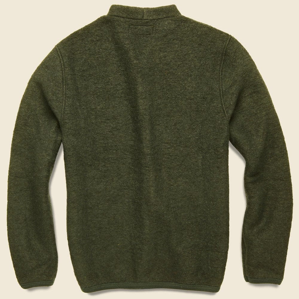 Wool Fleece Cardigan - Olive – STAG Provisions