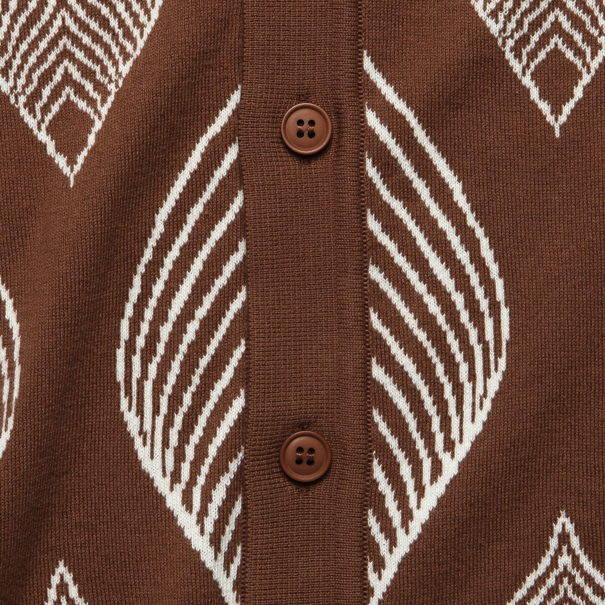 Zig Leaf Cardigan - Friar Brown/White – STAG Provisions