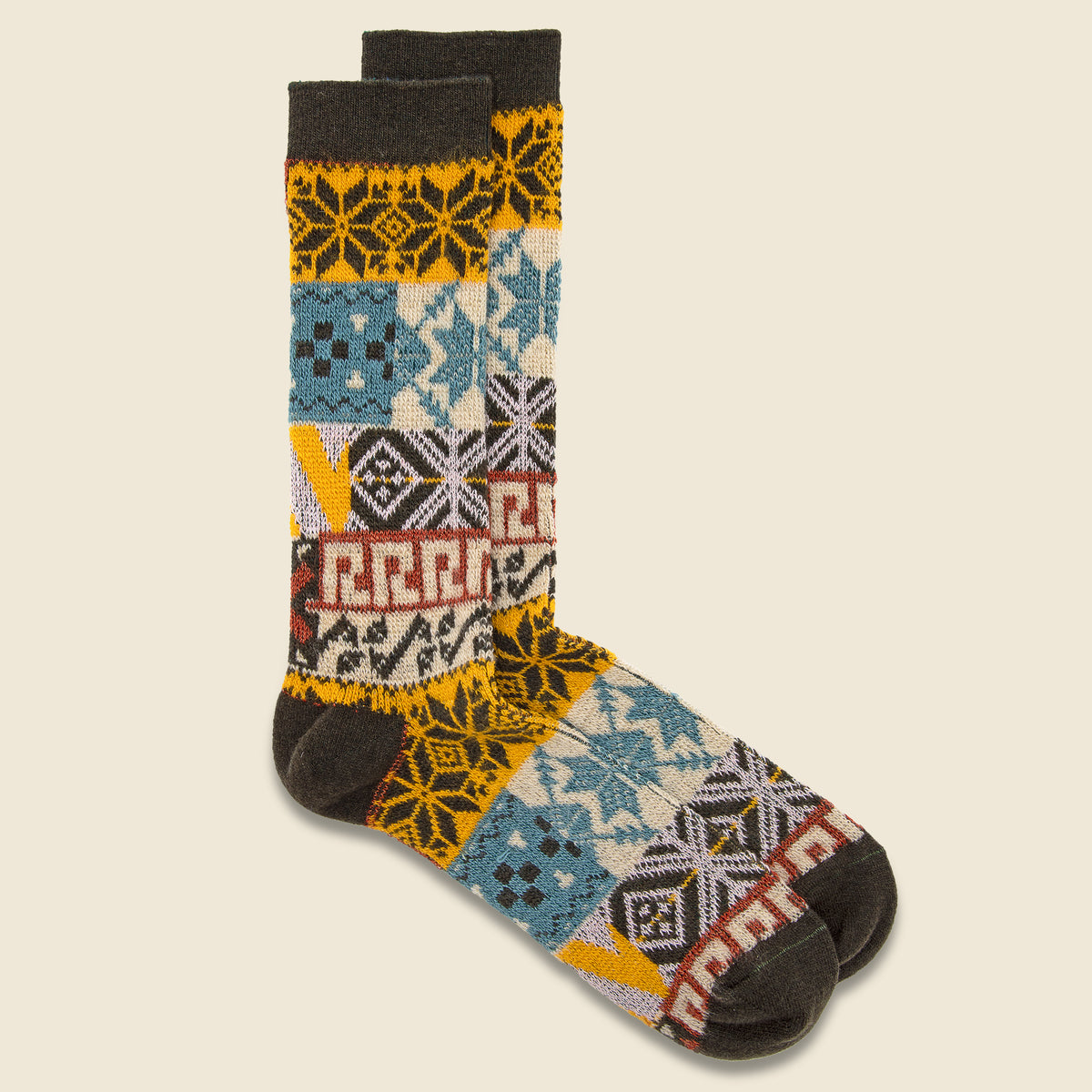 Multi JQ Pattern Crew Sock - Moss – STAG Provisions