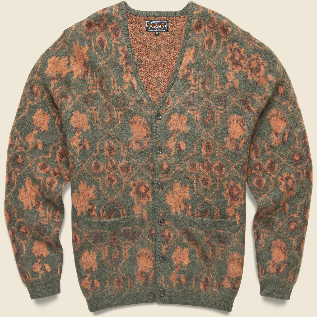 Botanical Pattern Cardigan - Olive – STAG Provisions