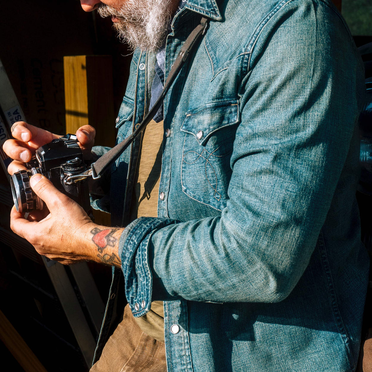 Slim Fit Denim Western Shirt - Dark Wash – STAG Provisions