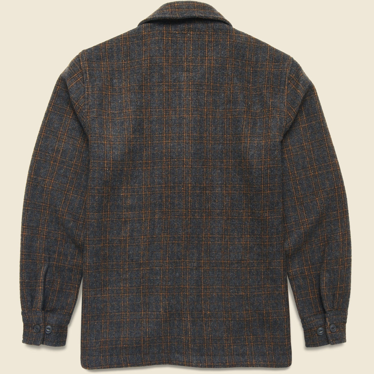 Watson Wool Car Coat - Heather Charcoal Brown Windowpane