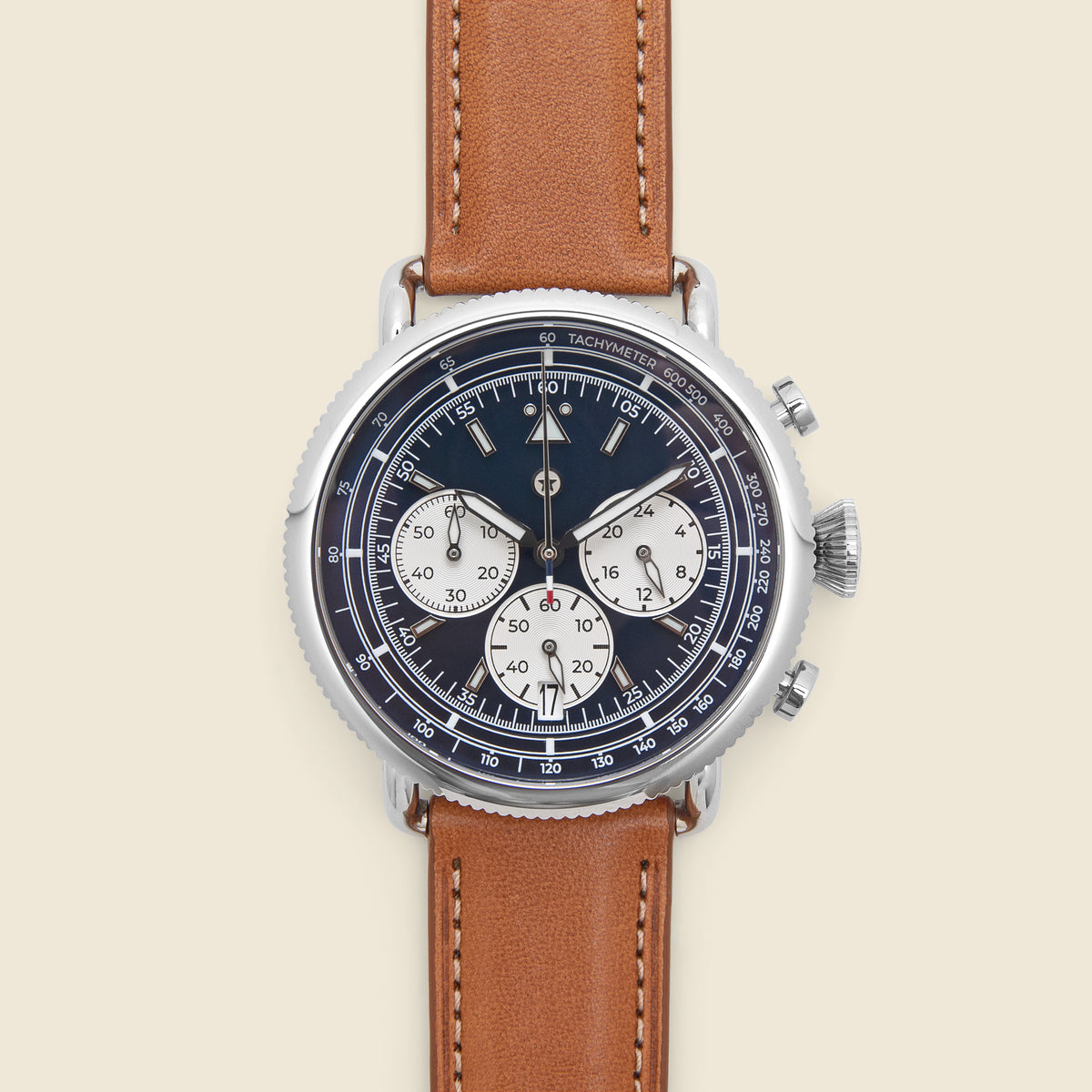 Avigator Meca-Quartz Chronograph Watch - Navy/Brown/White – STAG Provisions