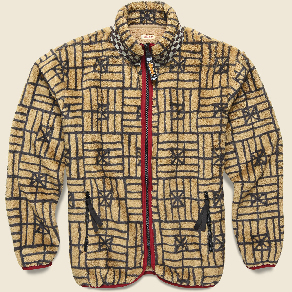 FOLK DOMINO Fleece Zip Blouson - Beige – STAG Provisions