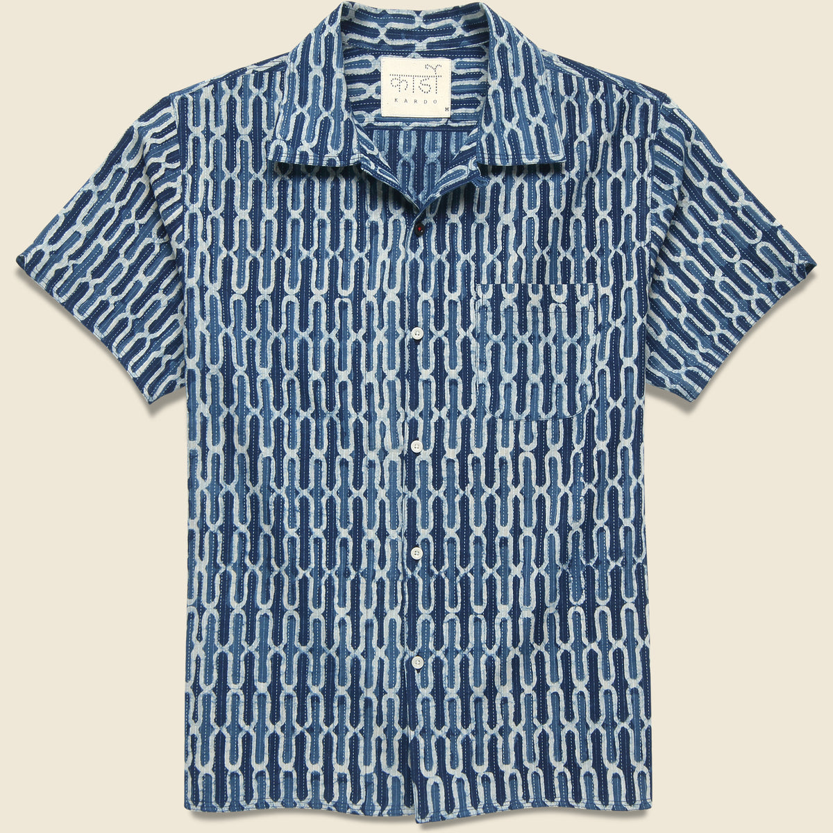 Geo Tile Block Print Shirt - Indigo – STAG Provisions