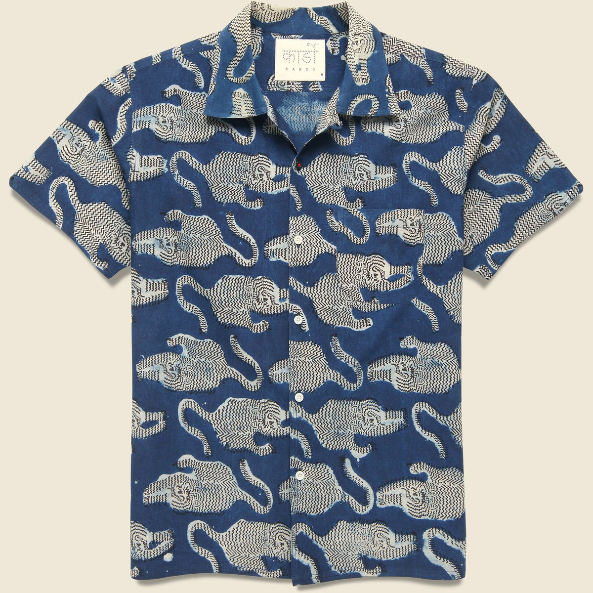 Tiger Block Print Shirt - Blue – STAG Provisions