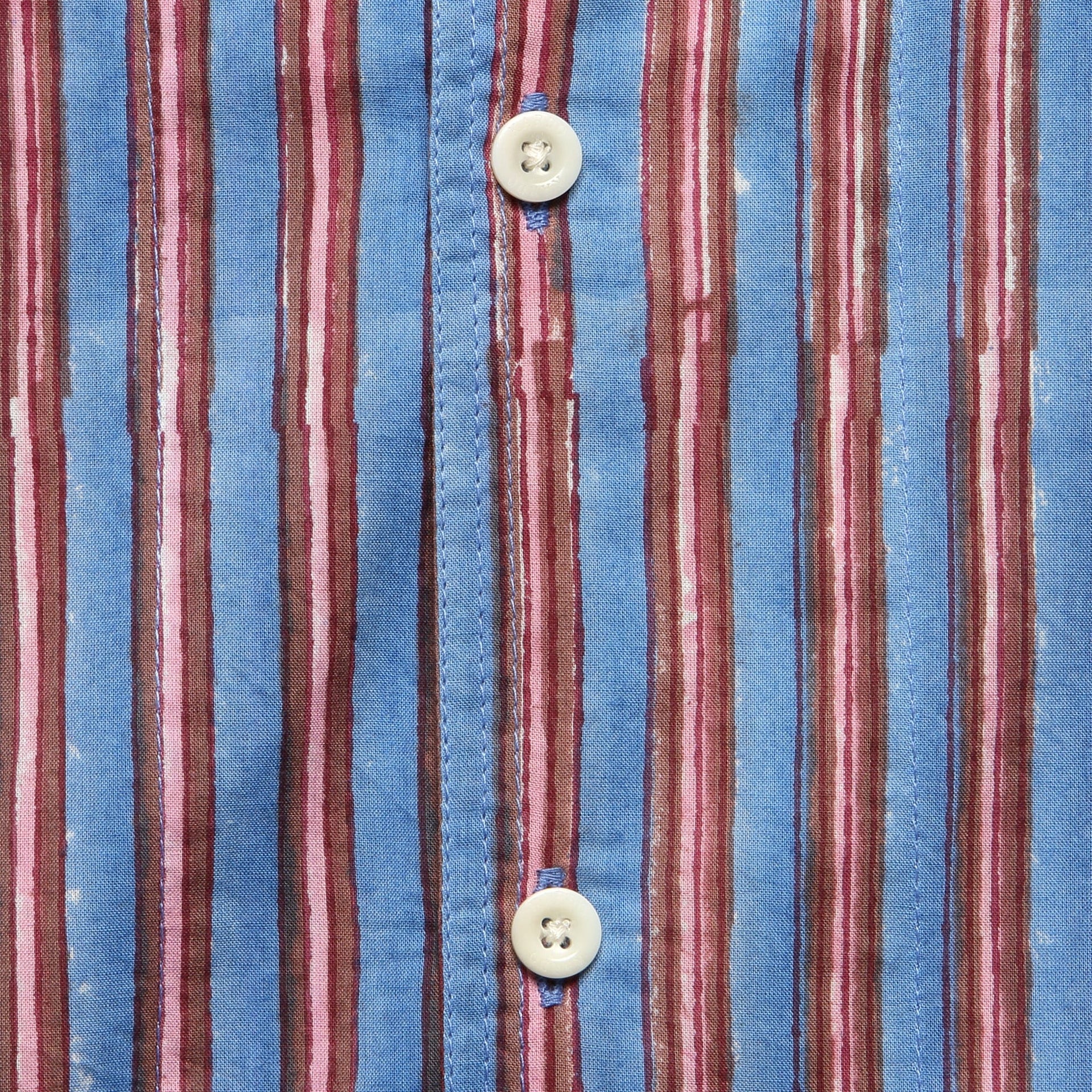 Striped Block Print Shirt - Indigo – STAG Provisions