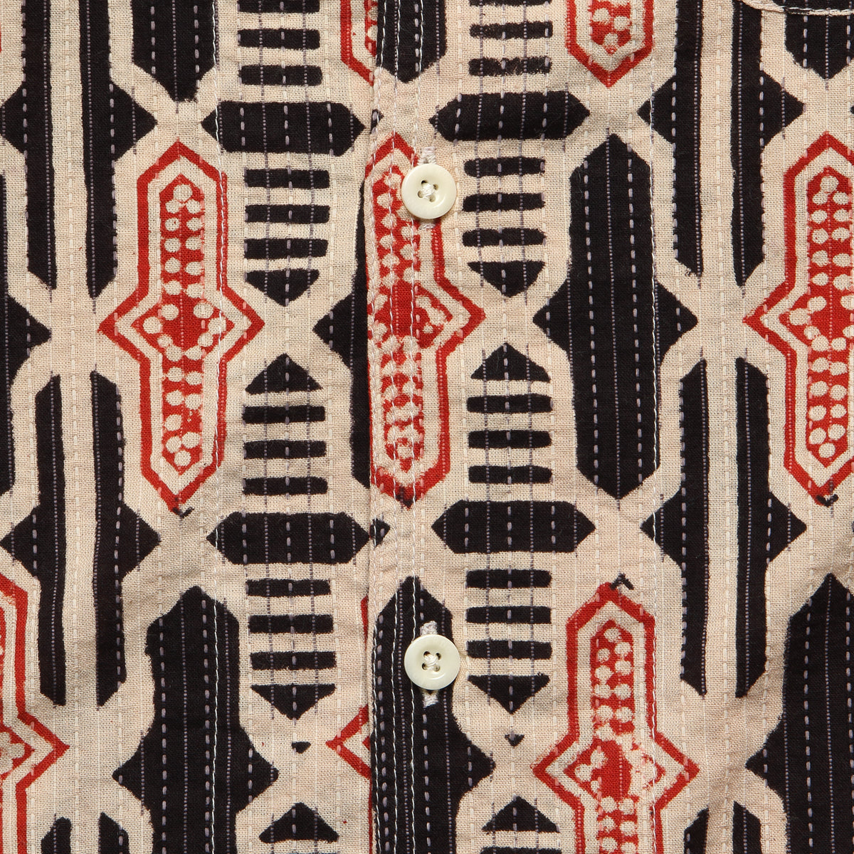 Geo Tile Block Print Shirt - Multi