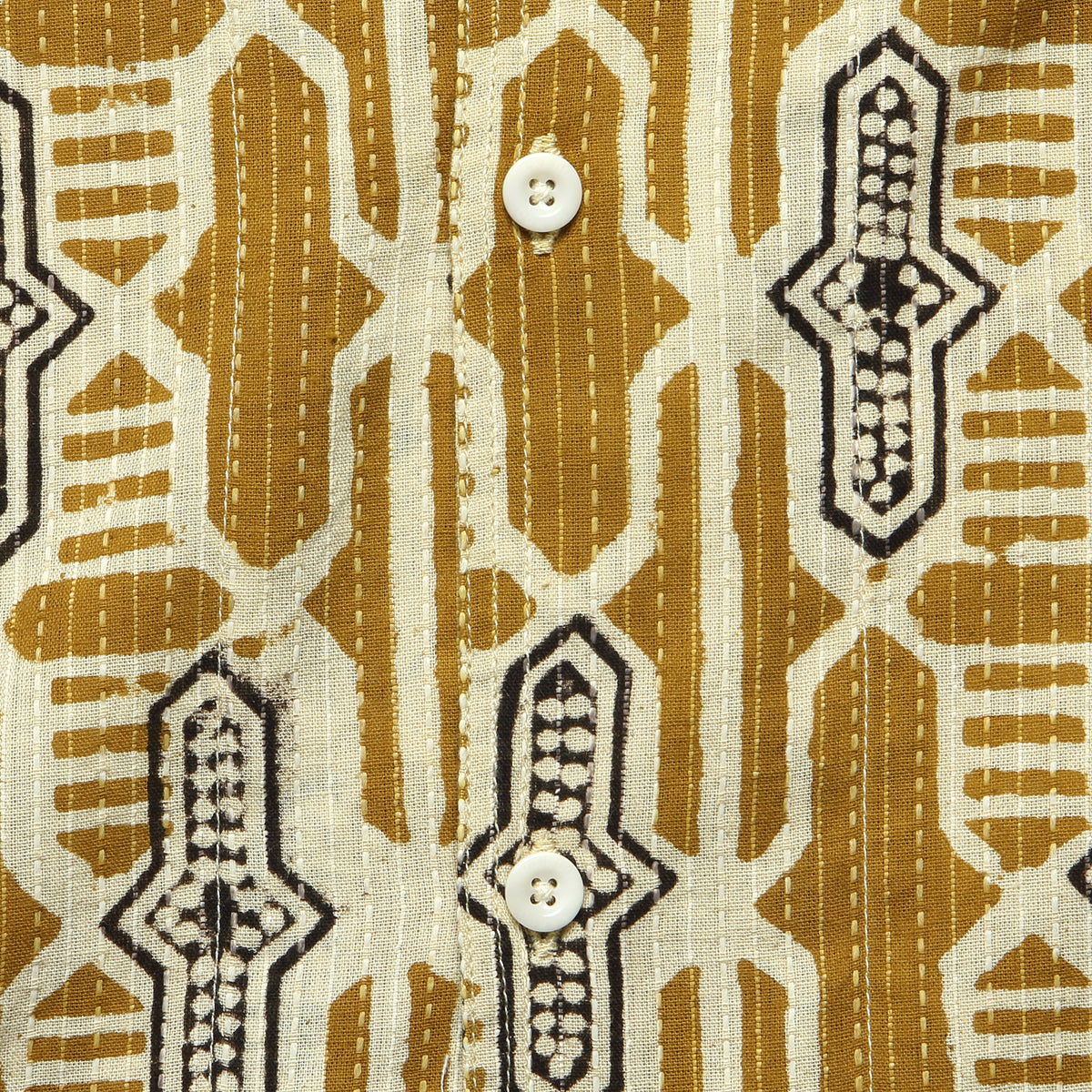 Geo Tile Block Print Shirt - Gold – STAG Provisions