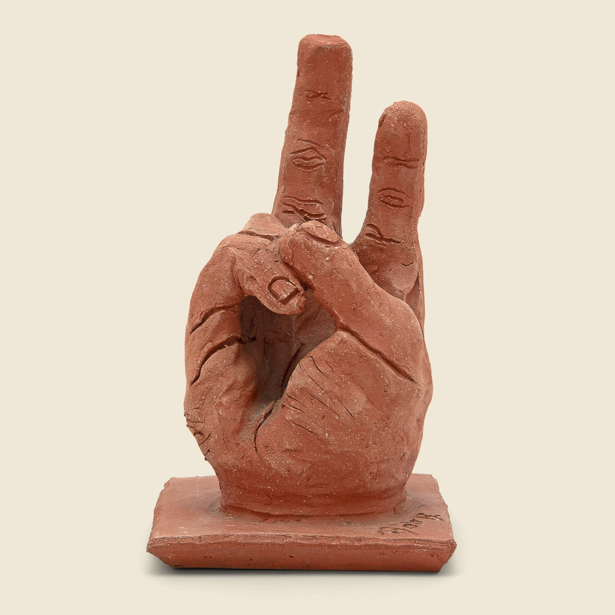 Terracotta Peace Sign Sculpture – STAG Provisions