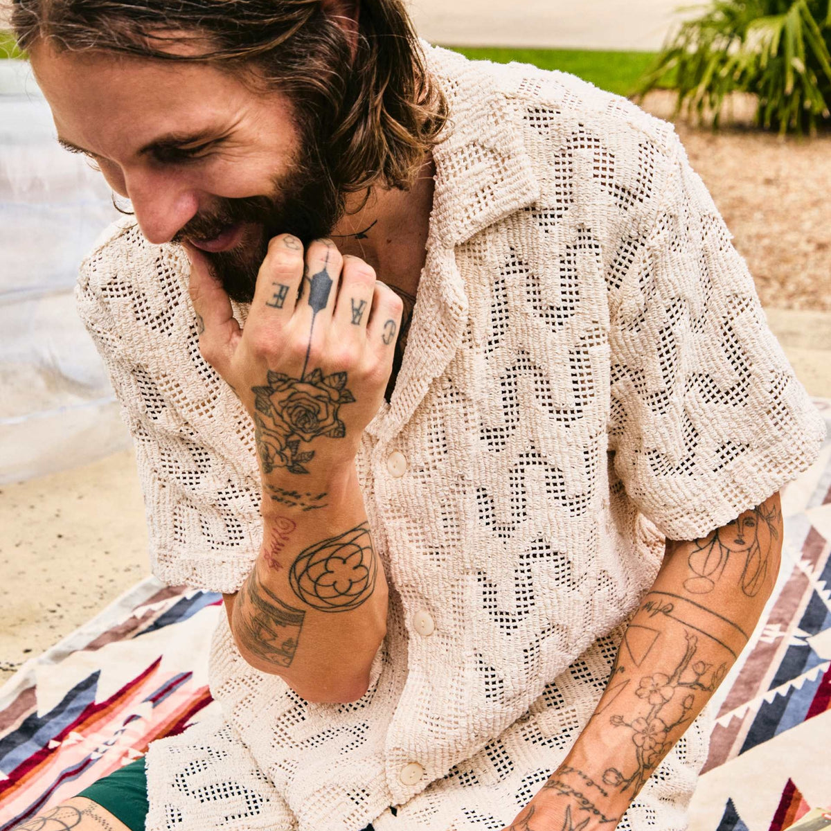 Atlas Crochet Terry Shirt - Cream – STAG Provisions