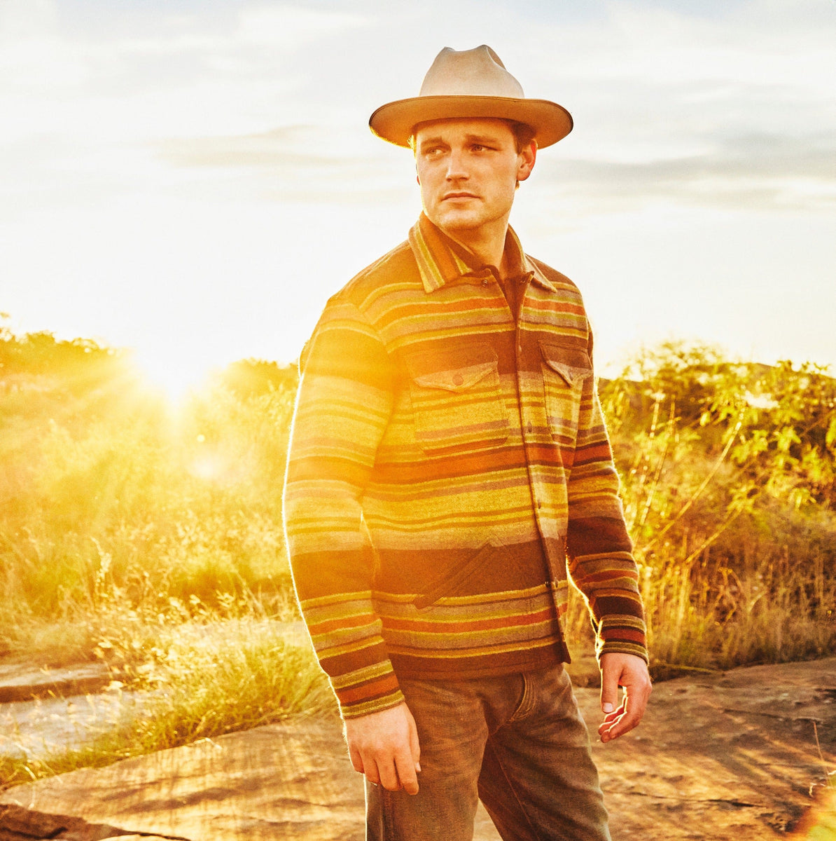 Striped Jacquard Sweater Shirt - Multi – STAG Provisions