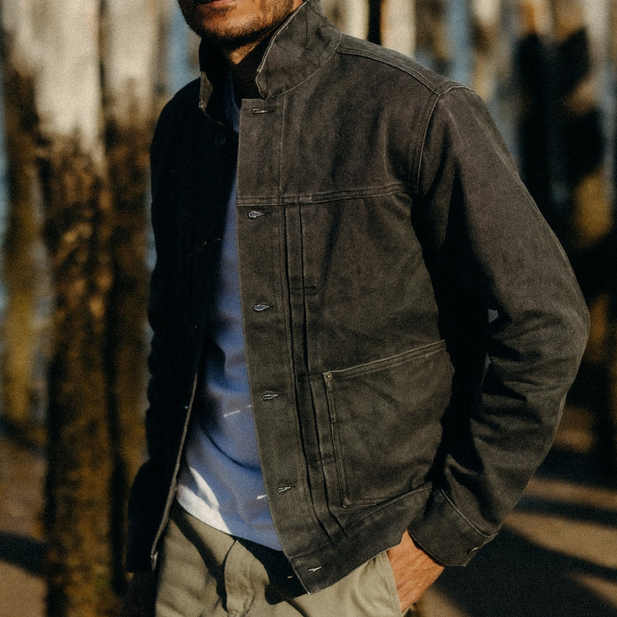 Ryder Jacket - Coal Chipped Canvas – STAG Provisions