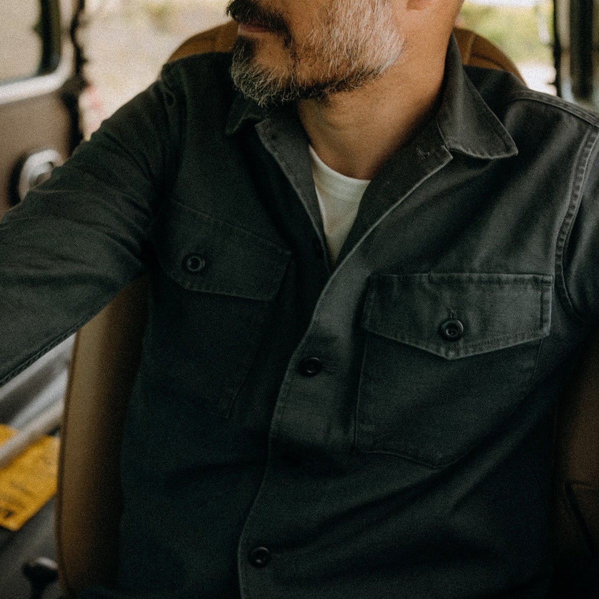 Surplus Shirt - Faded Black Sateen – STAG Provisions