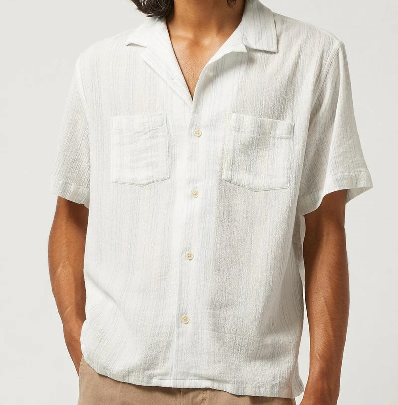 Skip Stripe Camp Shirt - Natural – STAG Provisions
