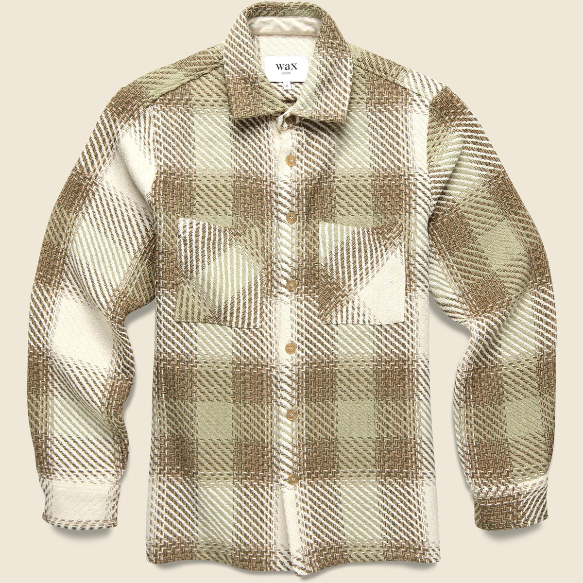 Whiting Overshirt - Sage/Ecru Ombre Check