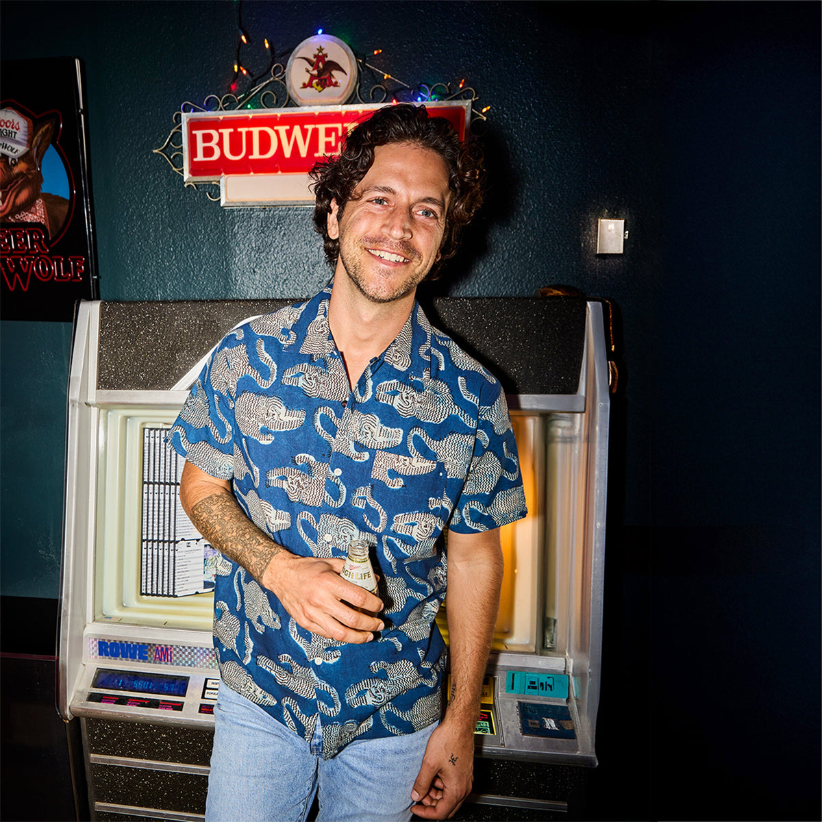 Tiger Block Print Shirt - Blue – STAG Provisions