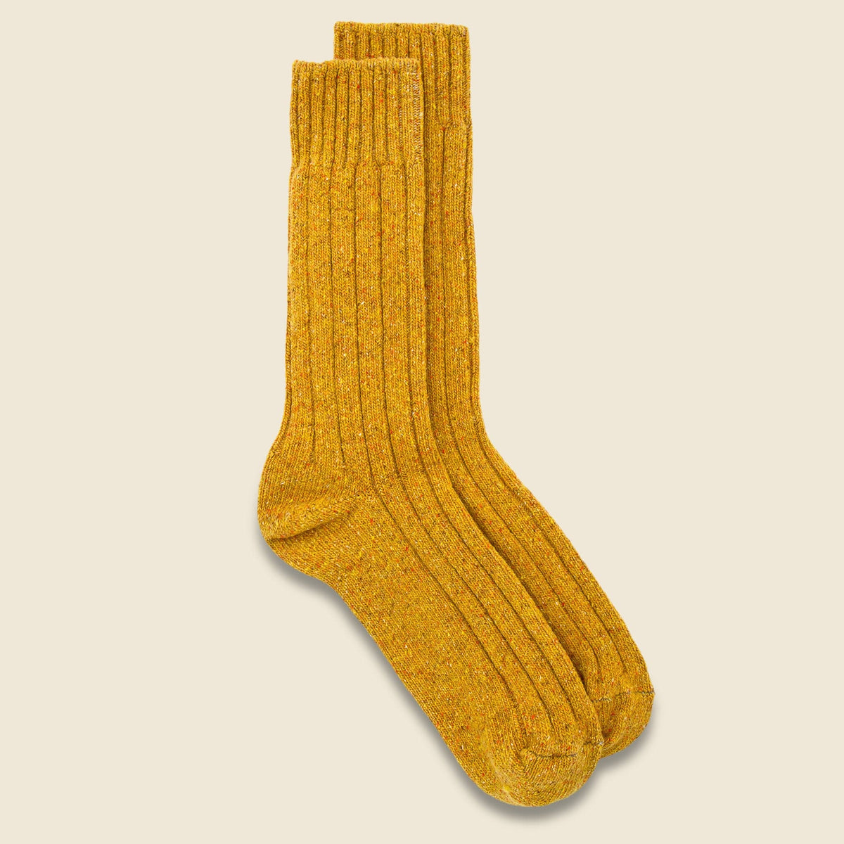 Wool & Silk Boot Sock - Ochre