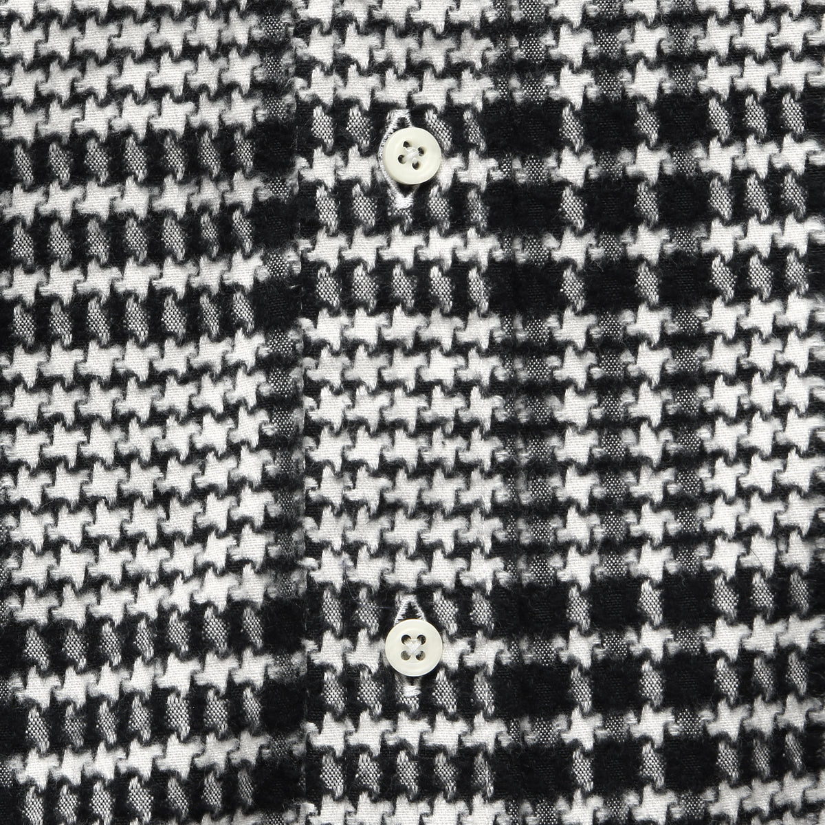 Large Houndstooth Check Shirt - Black