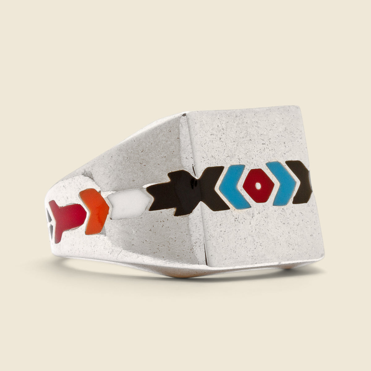 California Geometric Inlay Ring - Color Enamel – STAG Provisions