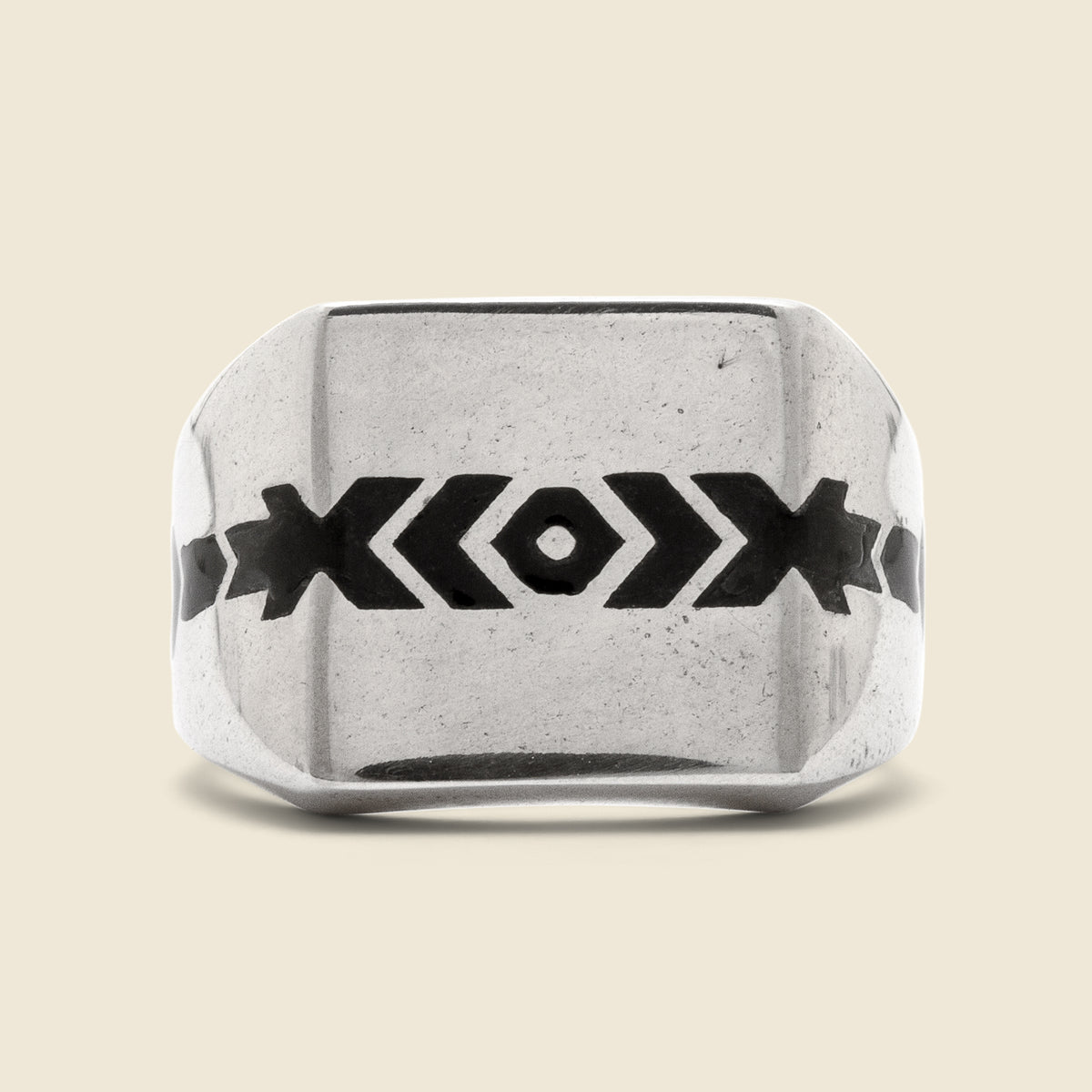 California Geometric Inlay Ring - Black Enamel – STAG Provisions