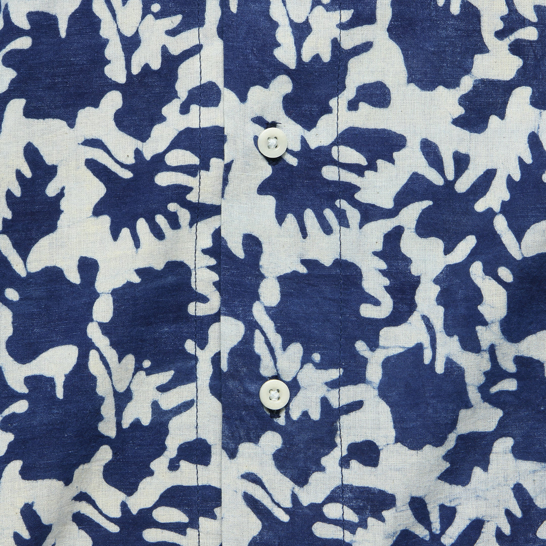 Lamar Block Print Floral Shirt - Indigo/Natural – STAG Provisions