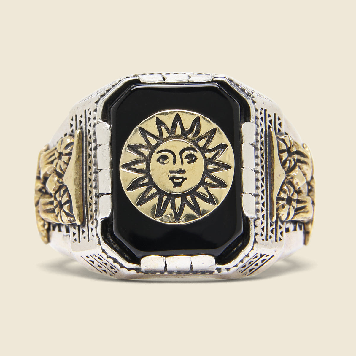 Ornate Aztec Ring - Silver/Brass – STAG Provisions
