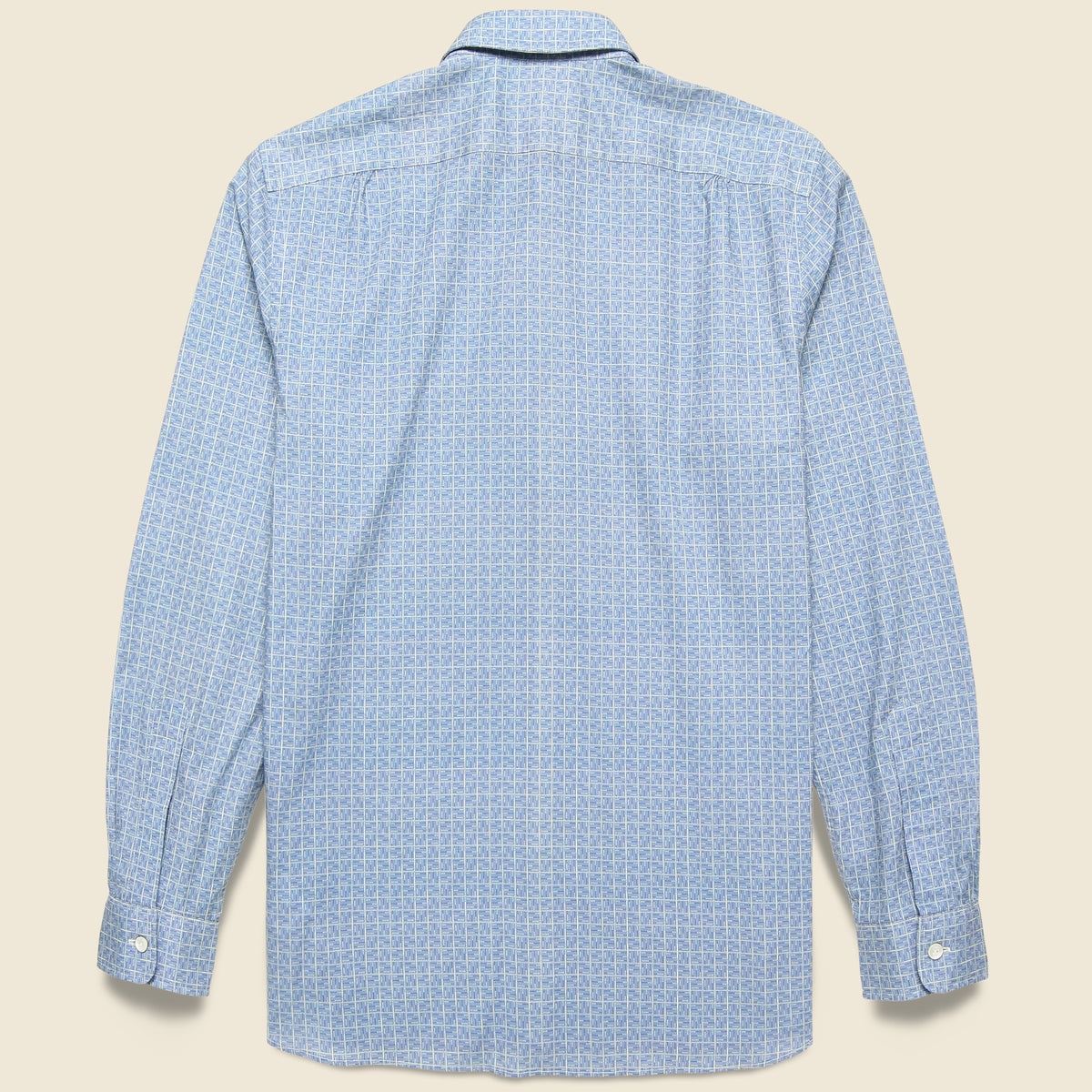 Eli Patterned Dress Shirt - Blue/Cream – STAG Provisions