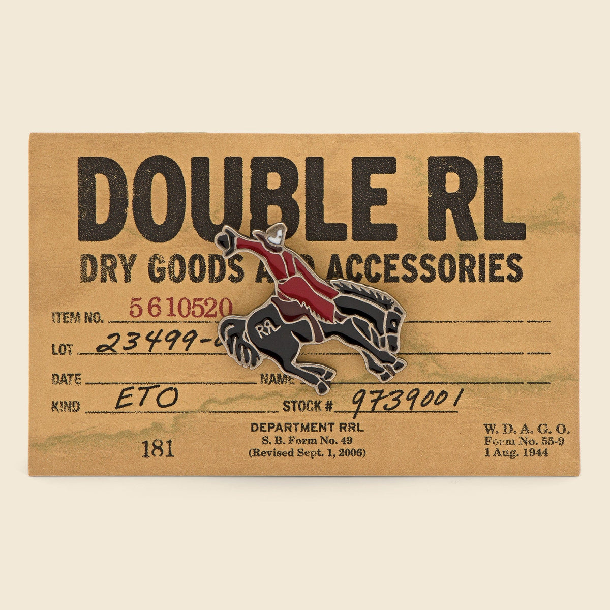 Western-Inspired Enameled Pin - Red/Black/Silver