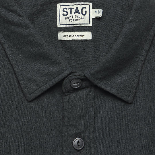Garment-Dyed Double Cloth Shirt - Washed Black – STAG Provisions