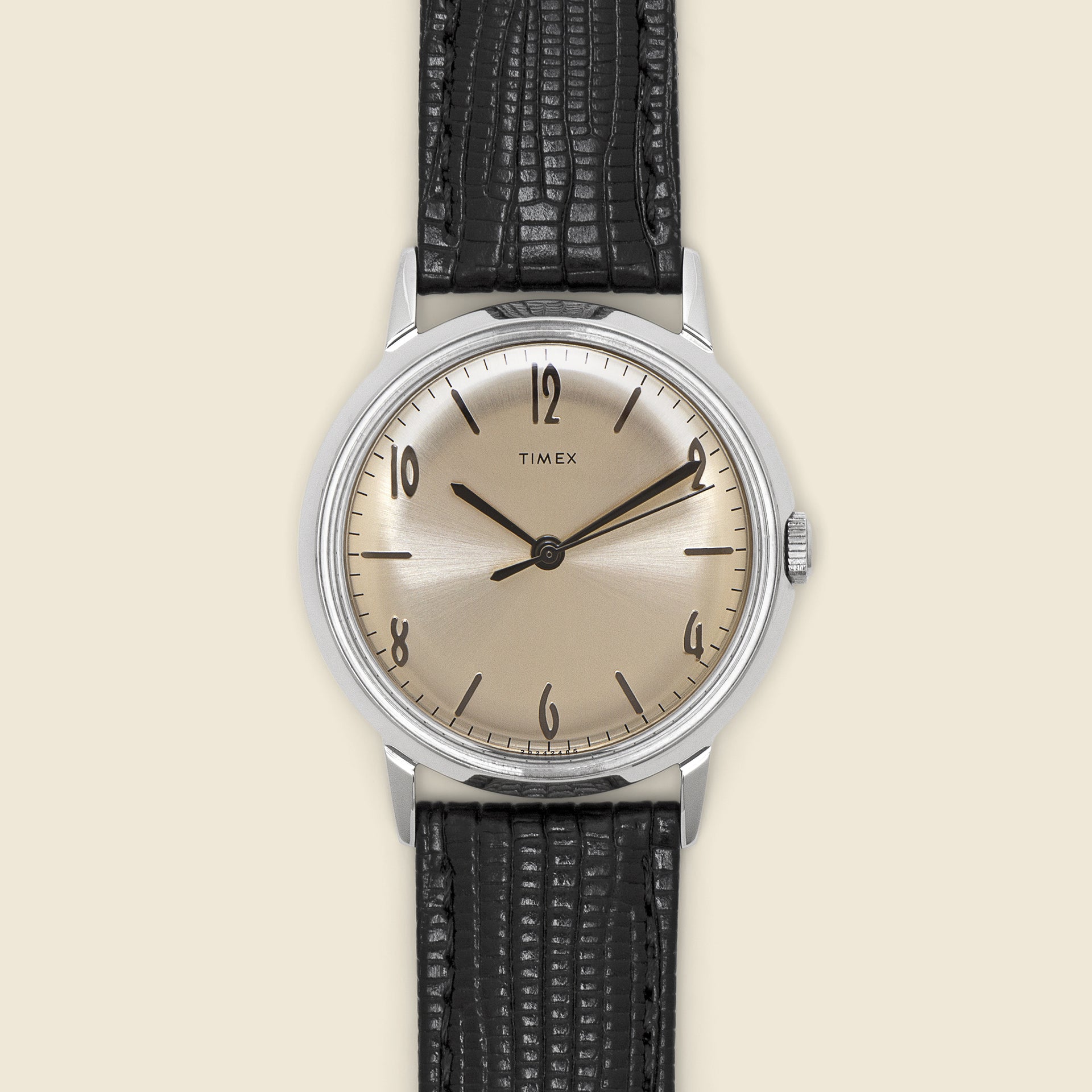 Marlin Hand-Wound 34mm Leather Strap Watch - Black/Silver – STAG Provisions