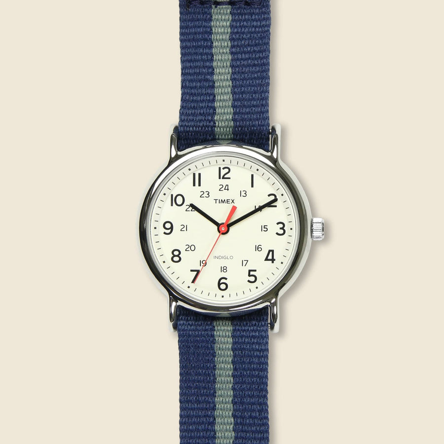 Weekender Nylon Strap Watch 38mm - Blue/White – STAG Provisions