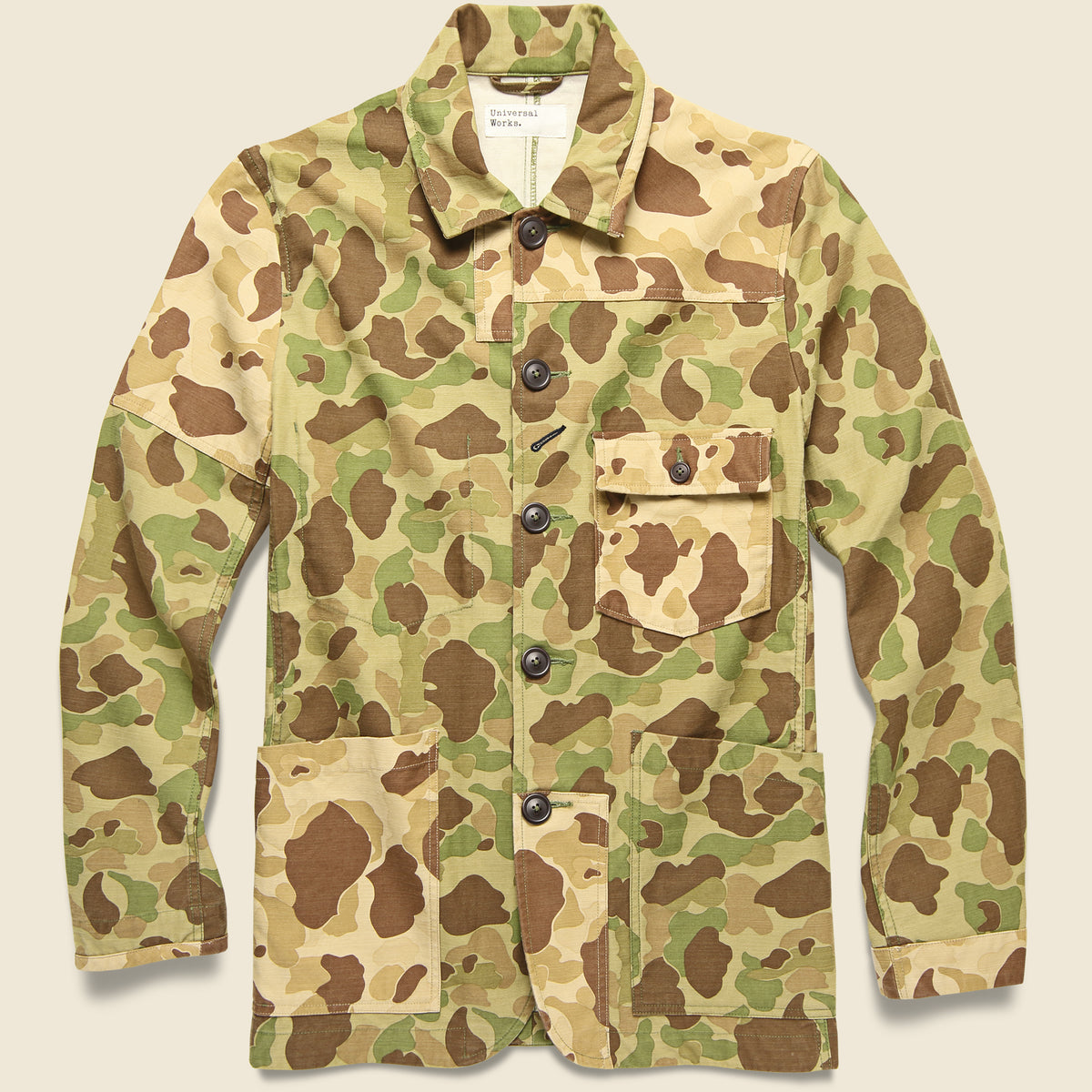 Patched Peacekeeper Camo Bakers Jacket - Olive/Sand – STAG Provisions