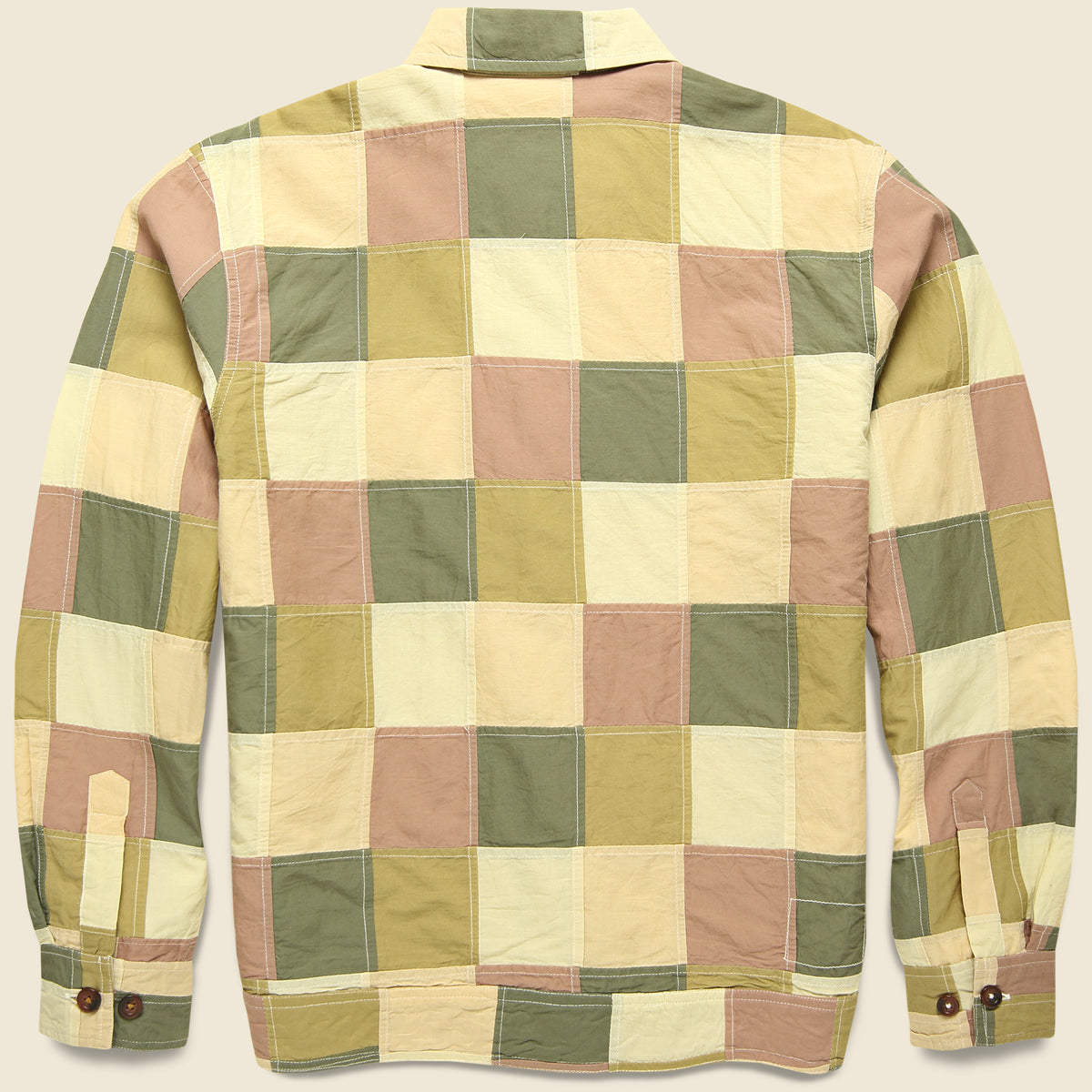 Patchwork Check Uniform Jacket - Sand